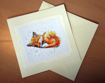 Fox card | Etsy