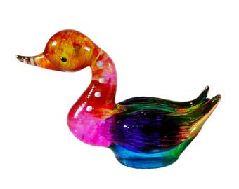 Blown glass duck | Etsy