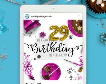 29th birthday card | Etsy
