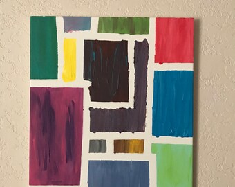 Abstract Pink Block Painting
