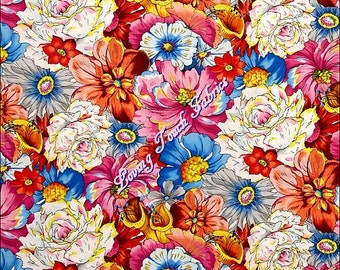Large floral fabric | Etsy
