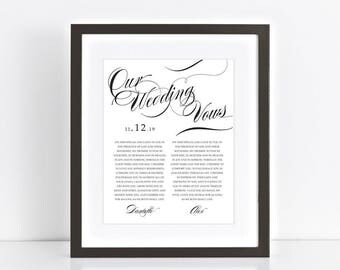 Wedding vow art | Etsy