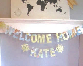 Map Banners Travel Theme Decor by MagpieandMax on Etsy
