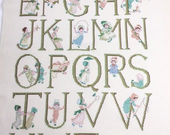 Ribbon and Hearts Alphabet Sampler Cross Stitch Chart