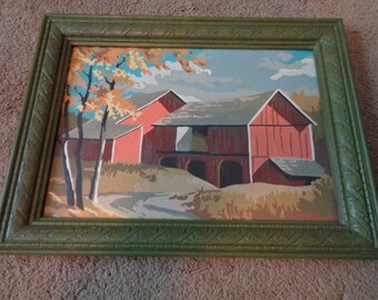 Barn paint by number | Etsy