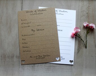 Wedding advice cards | Etsy