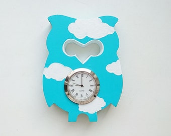 Wooden owl clock | Etsy