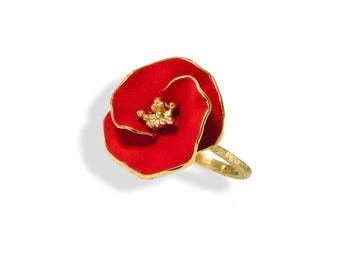 Poppy ring | Etsy