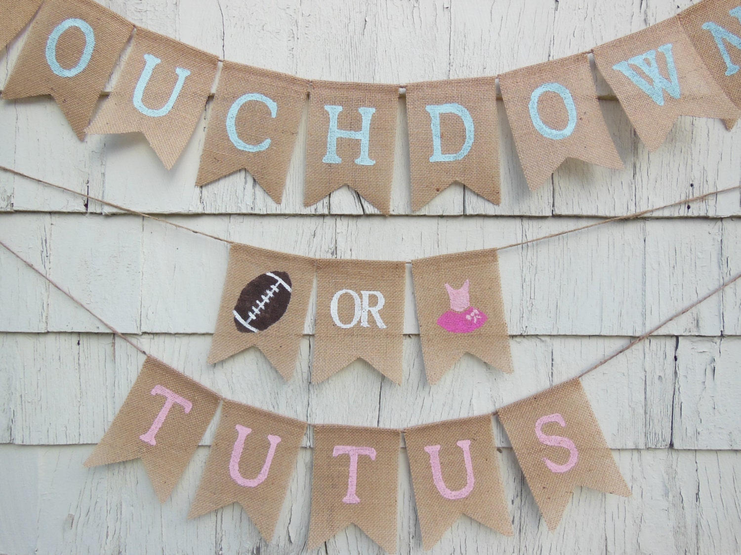 Touchdowns or Tutus Gender Reveal Touchdowns or Tutus Banner