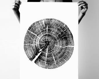 Tree ring art print | Etsy