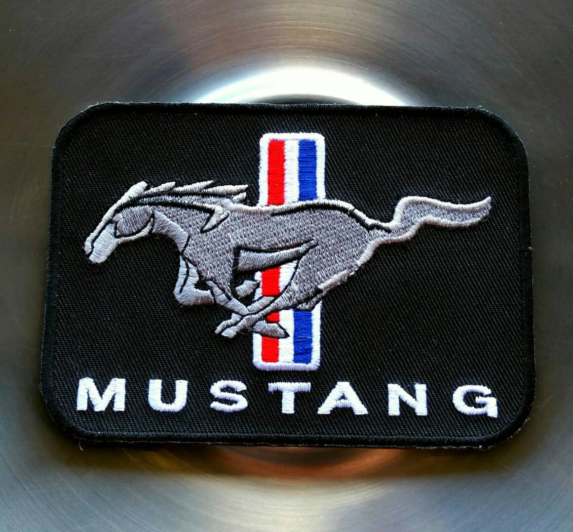 Vintage Ford Mustang Embroidered Iron On Patch