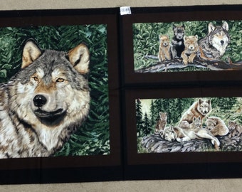 Unique wolf fabric panel related items | Etsy