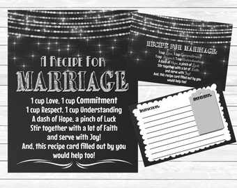 Recipe for marriage | Etsy