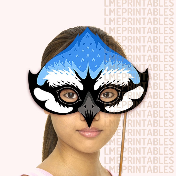 Blue Jay Bird Mask Printable Animal Masks Paper Mountain