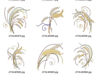 Embroidery wheat | Etsy