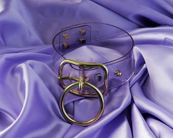 Vinyl choker Faux Leather Circle O-RING Choker Collar Necklace
