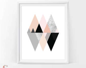 Geometric art print | Etsy