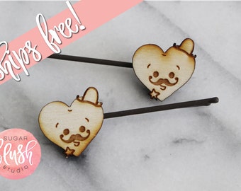 Heart hair pins | Etsy