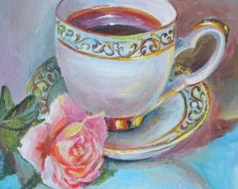 Tea party art | Etsy