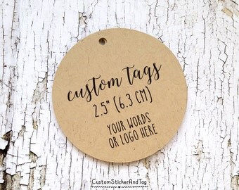 custom tags with your words or logo by CustomStickerAndTag on Etsy