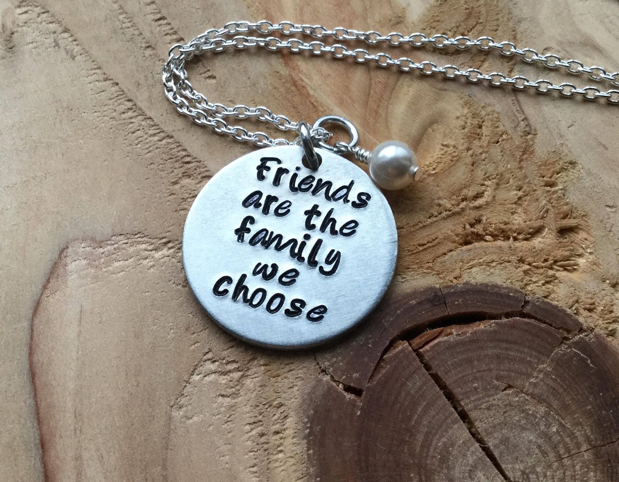 Best Friend Necklace Hand-stamped Necklace Friends are