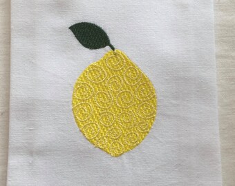 Embroidered lemon | Etsy