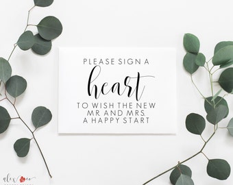 Please Sign a Heart Sign Sign a Heart Guestbook Sign a Heart