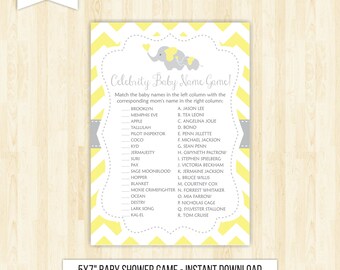 Celebrity Baby Shower Game Elephant Celebrity Baby Name