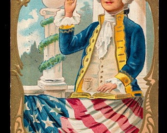 Vintage Patriotic 4th of July George Washington Digital