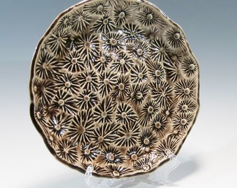 Ceramic Pinch Pot Texture Pinch Pot Handbuilt by GardenGateDesign