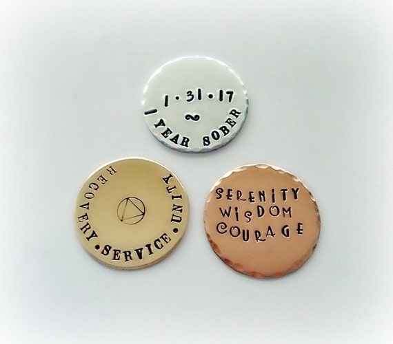 AA Recovery Pocket Token Sobriety Medallion Coin Sober
