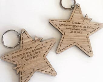 Personalized Gold Star Keychain Engraved Free