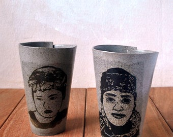Sgraffito mug | Etsy