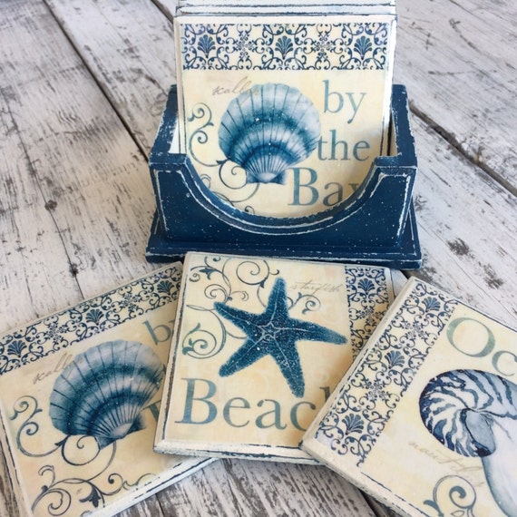 Coasters marine blue Cup coasters Table coasters