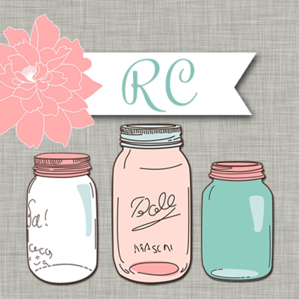 Handmade Mason Jars and Banners by RebekahCreations on Etsy