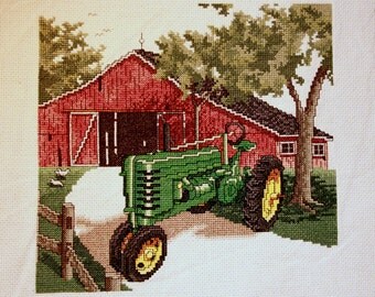Tractor cross stitch | Etsy