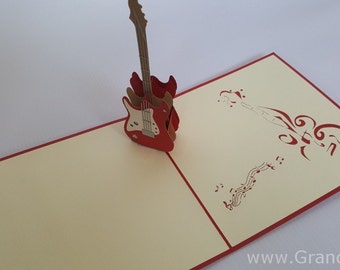 Guitar pop up card | Etsy