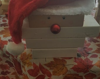 Wooden block snowman | Etsy