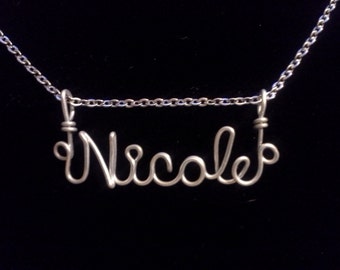 Wire name necklace | Etsy