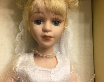 Porcelain bride doll | Etsy