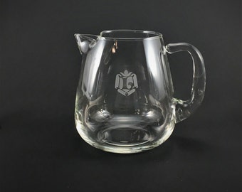 Etched glass pitcher | Etsy