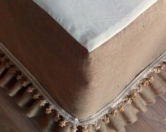 Burlap bed skirt | Etsy