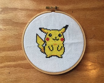 Pikachu cross stitch | Etsy