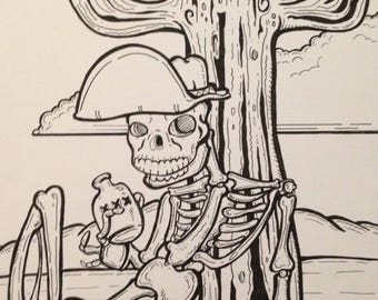 Western drawing | Etsy