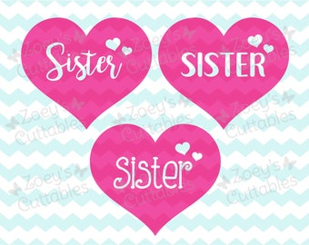 Sister heart svg | Etsy