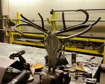 Metal deer skull | Etsy