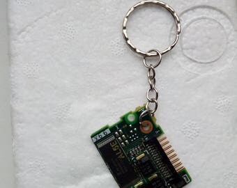 Circuit Board Keychain with Moon and Stars lights up