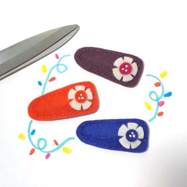 Modern Felt Hair Clips for All Ages by modernbean on Etsy