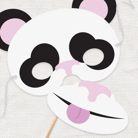 printable party mask panda bear diy file downloadable