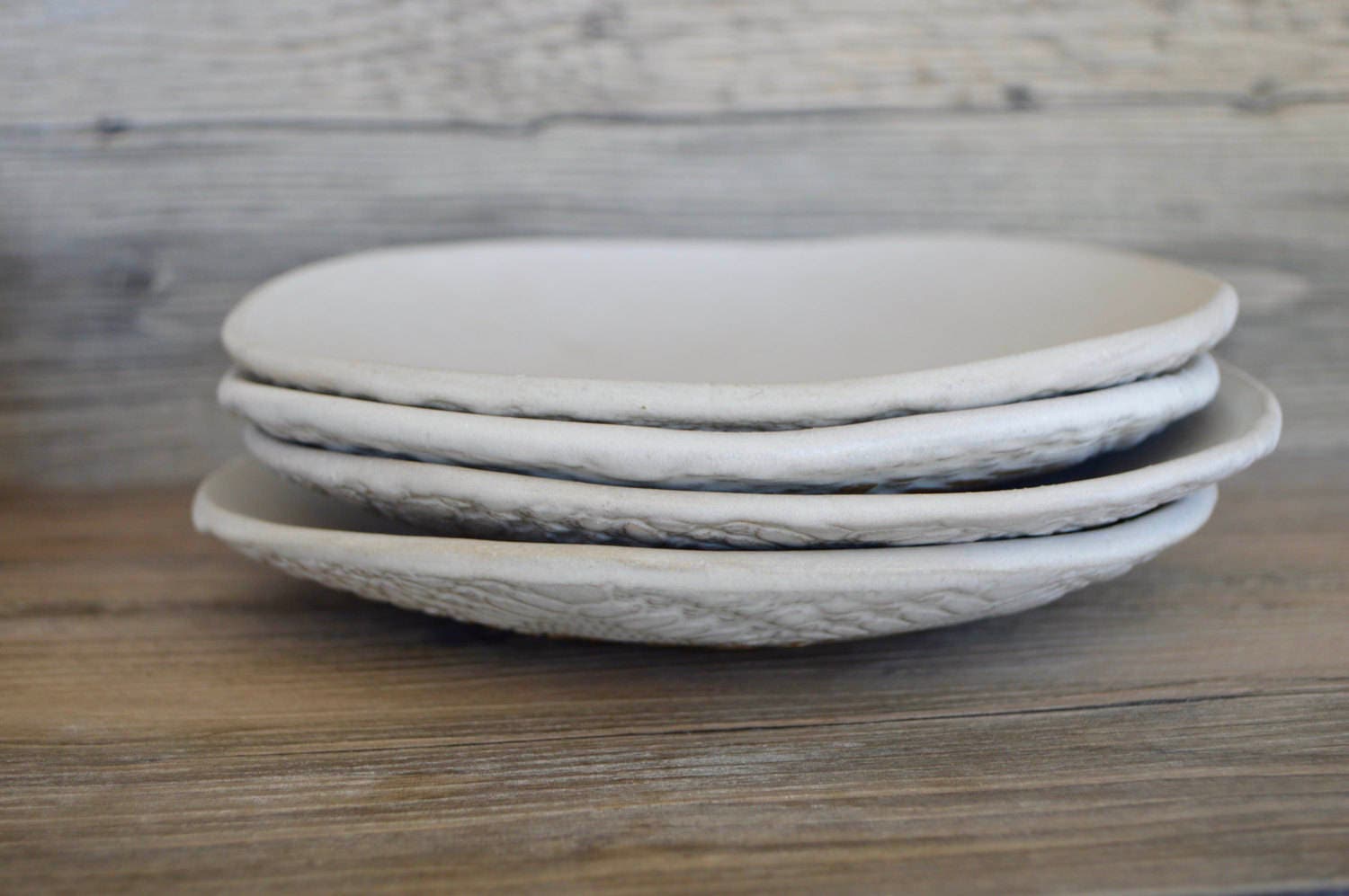 Ceramic dessert plates salad plates Handmade set of 4